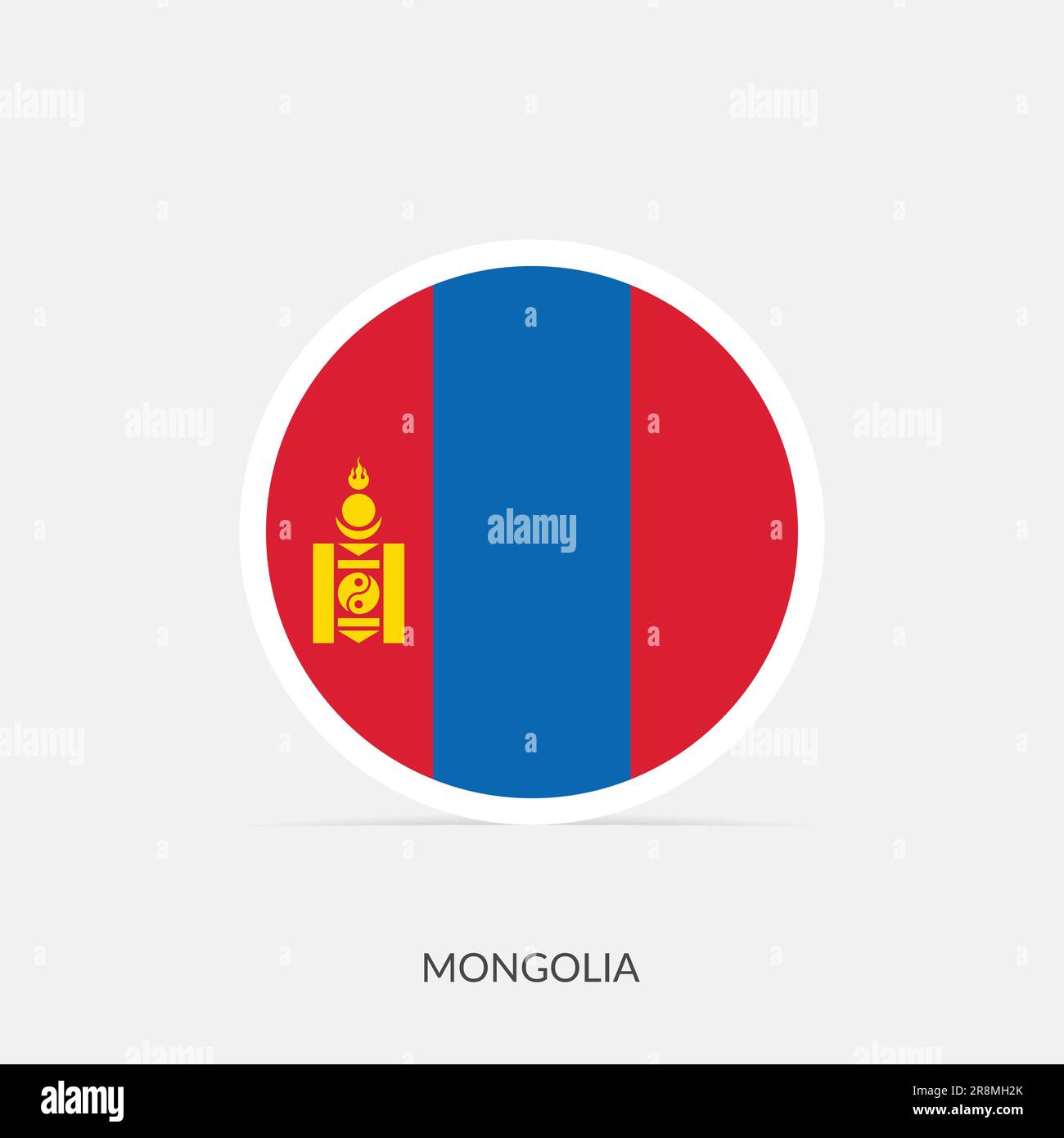 Mongolia round flag icon with shadow Stock Vector Image & Art - Alamy