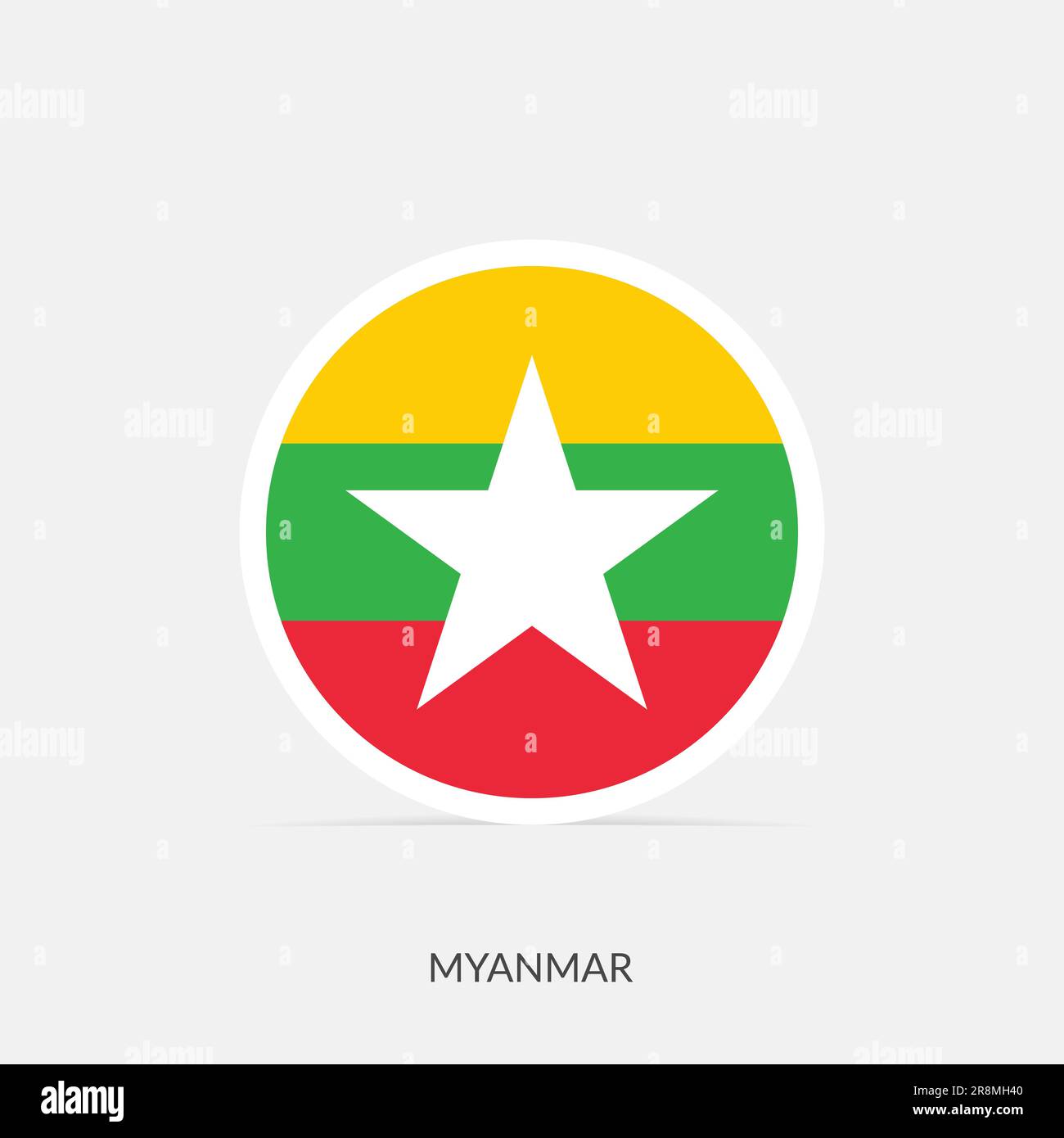 Myanmar round flag icon with shadow Stock Vector Image & Art - Alamy