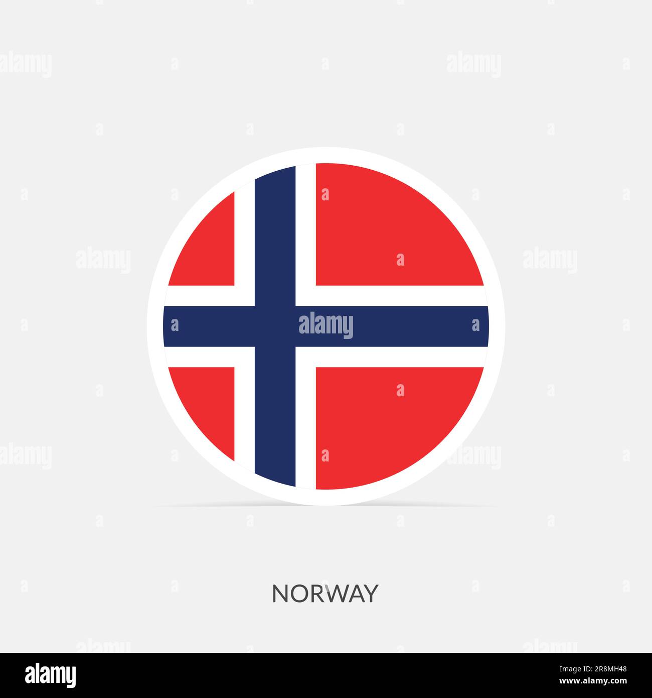 Norway round flag icon with shadow Stock Vector Image & Art - Alamy