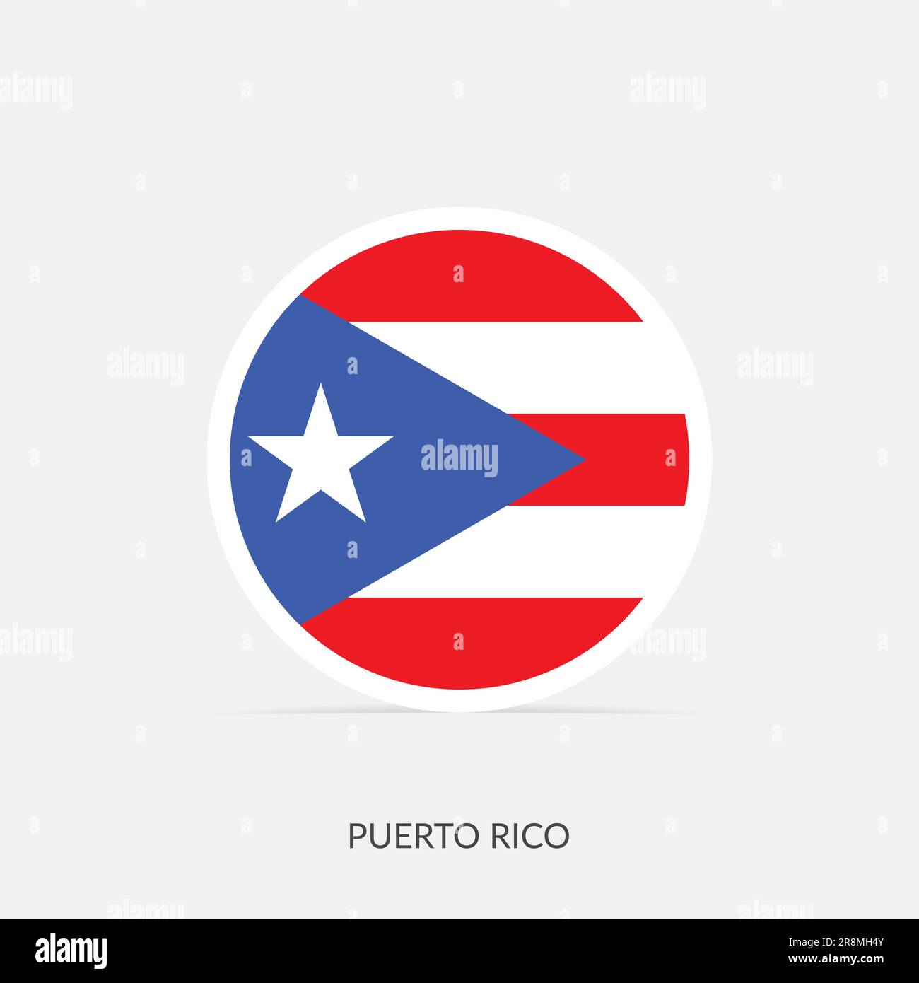 Puerto Rico round flag icon with shadow Stock Vector Image & Art - Alamy