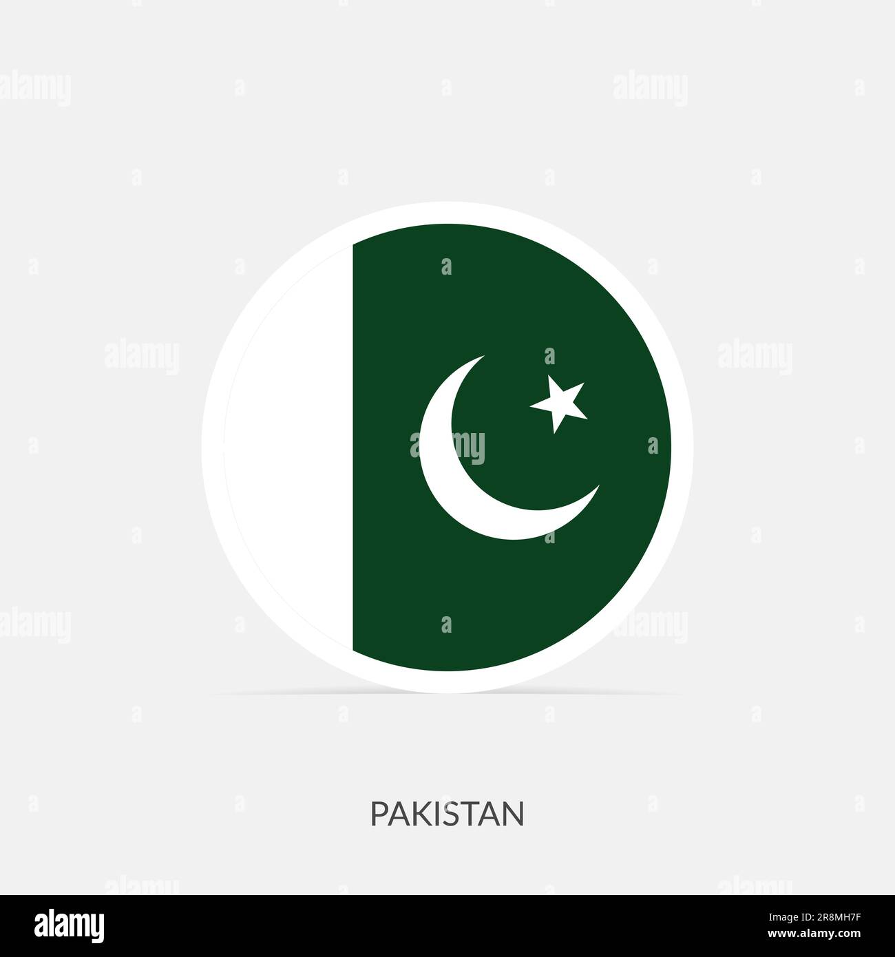 Pakistan round flag icon with shadow Stock Vector Image & Art - Alamy