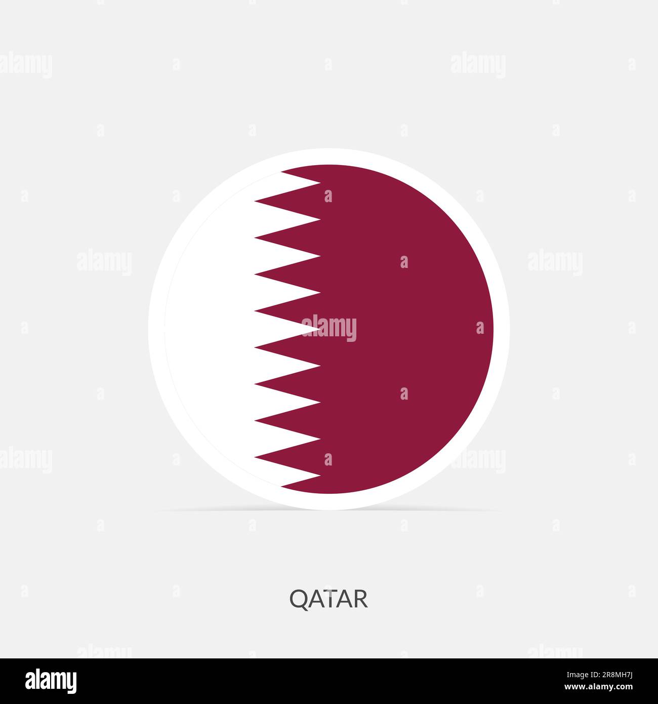 Qatar round flag icon with shadow Stock Vector Image & Art - Alamy