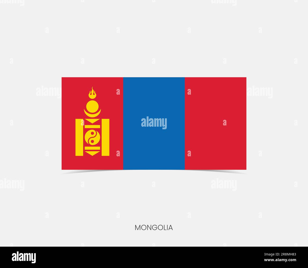 Mongolia Rectangle flag icon with shadow Stock Vector Image & Art - Alamy