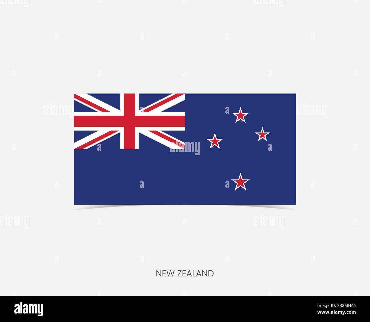 New Zealand Rectangle flag icon with shadow Stock Vector Image & Art ...