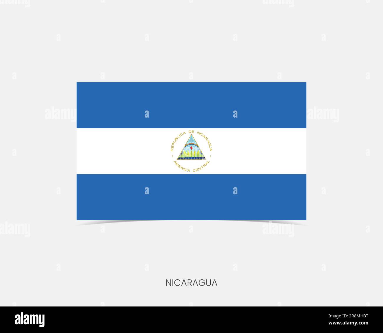 Nicaragua Rectangle flag icon with shadow Stock Vector Image & Art - Alamy