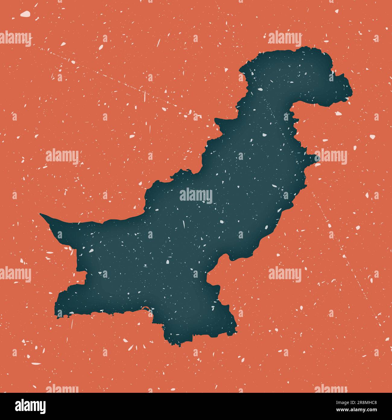 Pakistan vintage map. Grunge map of the country with distressed texture ...