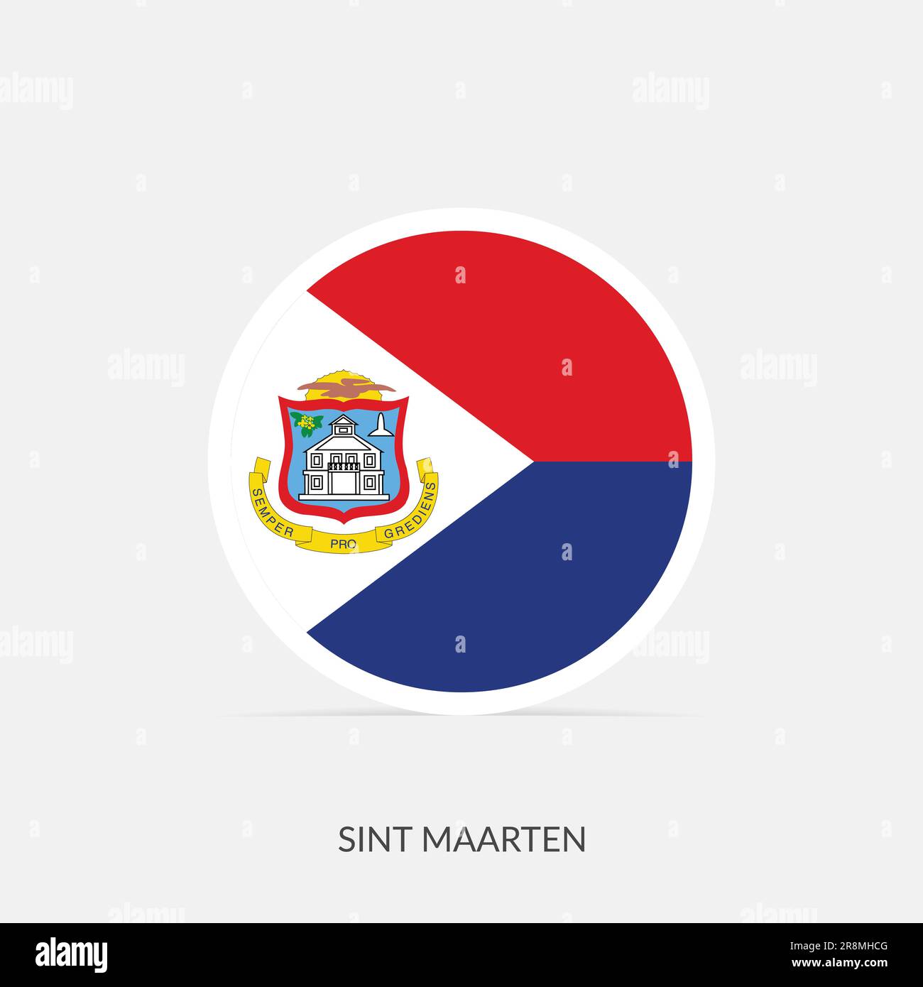 Sint Maarten round flag icon with shadow Stock Vector Image & Art - Alamy