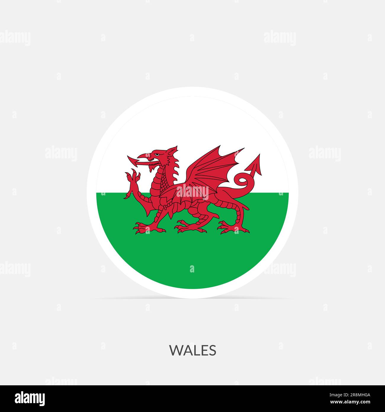 Wales round flag icon with shadow Stock Vector Image & Art - Alamy