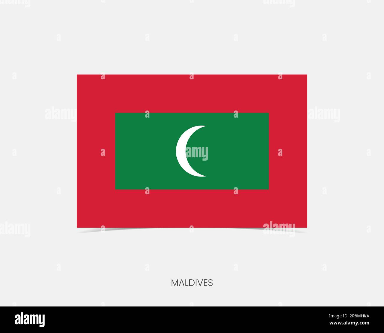 Maldives Rectangle flag icon with shadow Stock Vector Image & Art - Alamy