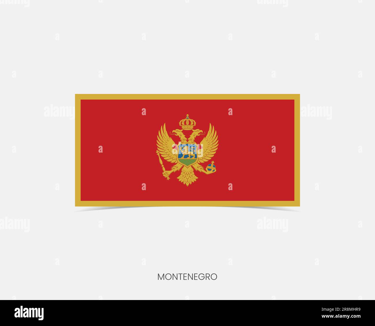 Montenegro Rectangle flag icon with shadow Stock Vector Image & Art - Alamy