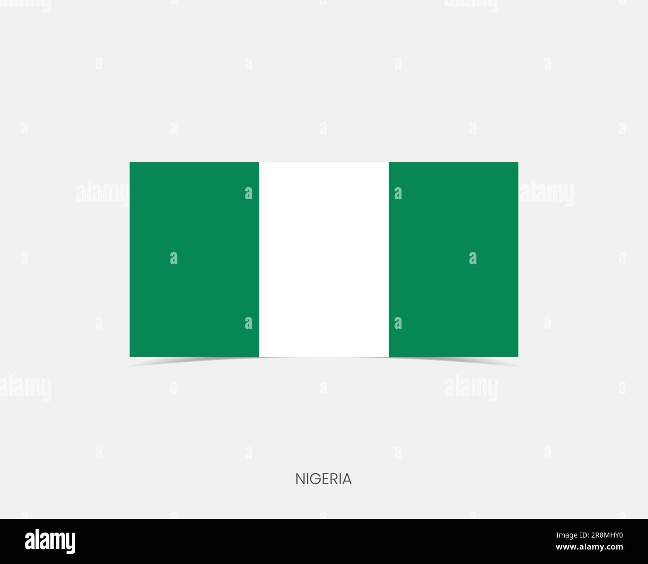Nigeria Rectangle flag icon with shadow Stock Vector Image & Art - Alamy