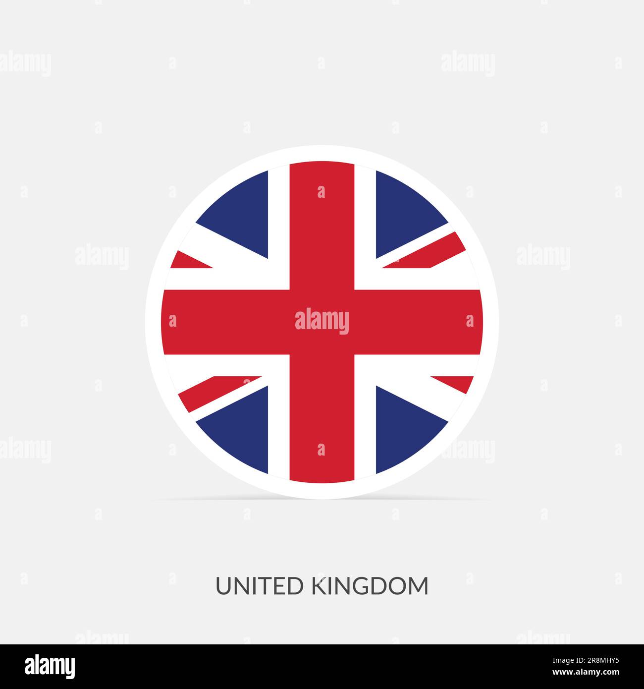 United Kingdom round flag icon with shadow Stock Vector Image & Art - Alamy