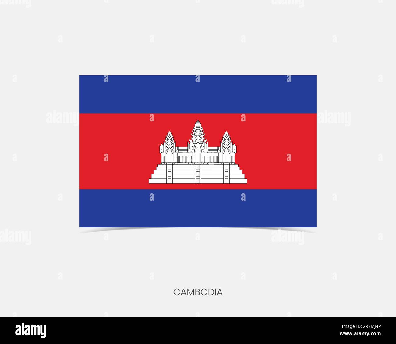 Cambodia Rectangle flag icon with shadow Stock Vector Image & Art - Alamy