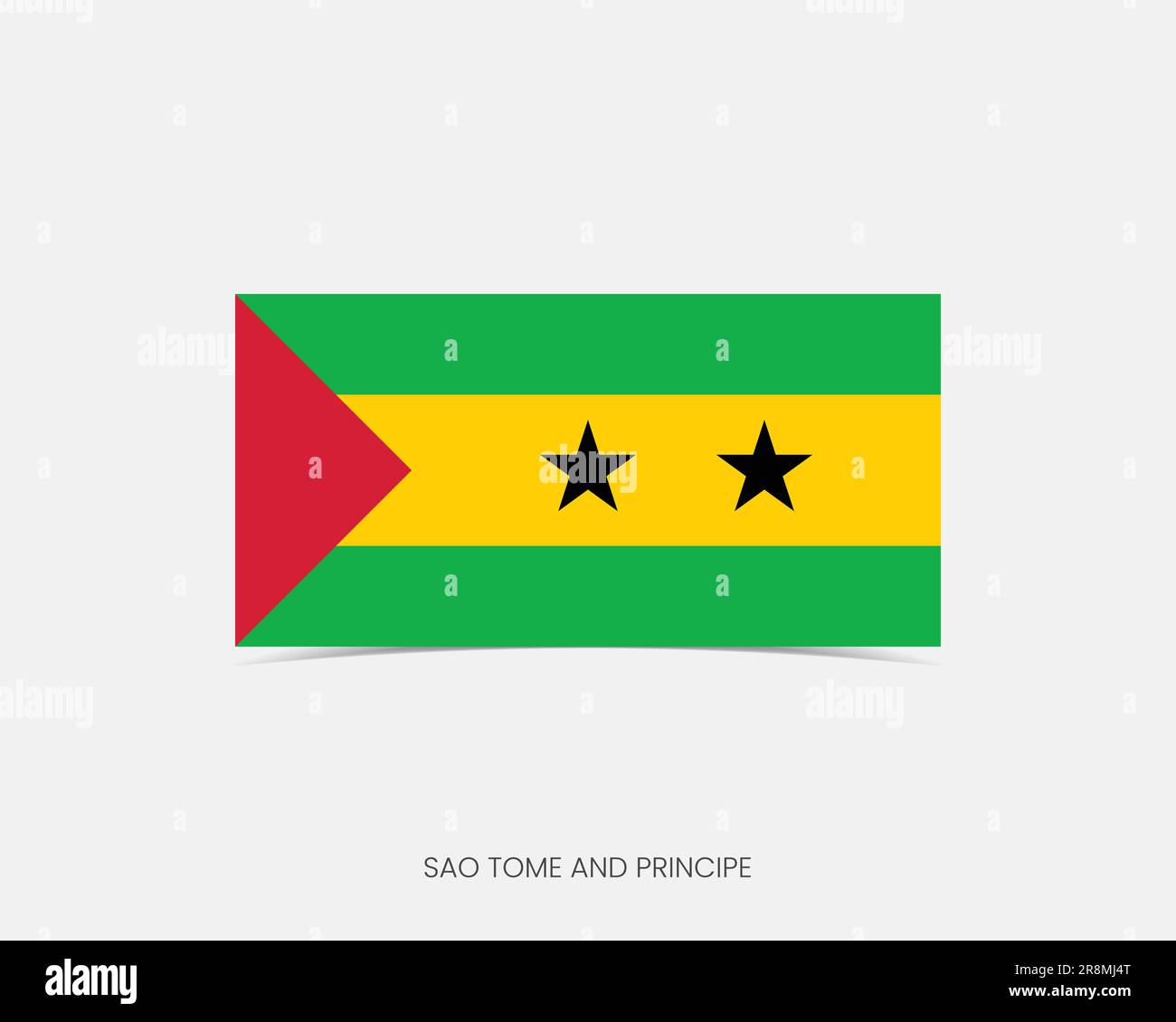 Sao Tome & Principe Rectangle flag icon with shadow Stock Vector Image & Art - Alamy