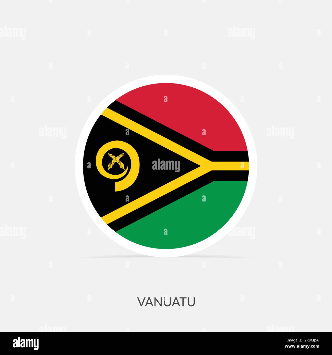 Vanuatu round flag icon with shadow Stock Vector Image & Art - Alamy
