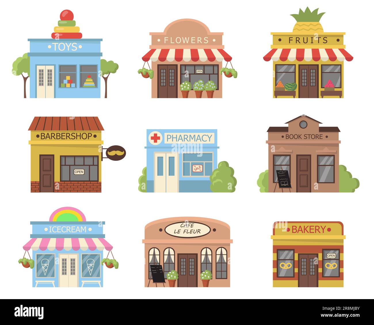 Traditional store facades set Stock Vector Image & Art - Alamy