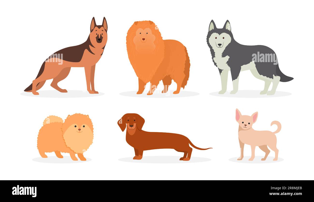 Happy dogs drawing Cut Out Stock Images & Pictures - Alamy