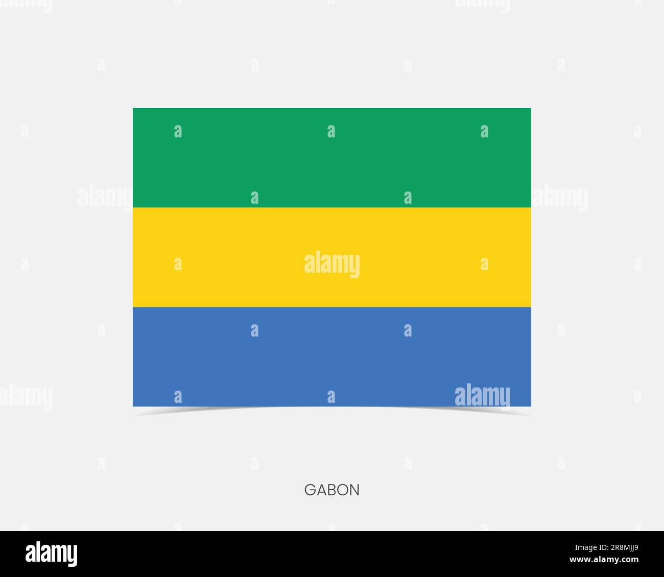 Gabon Rectangle flag icon with shadow Stock Vector Image & Art - Alamy