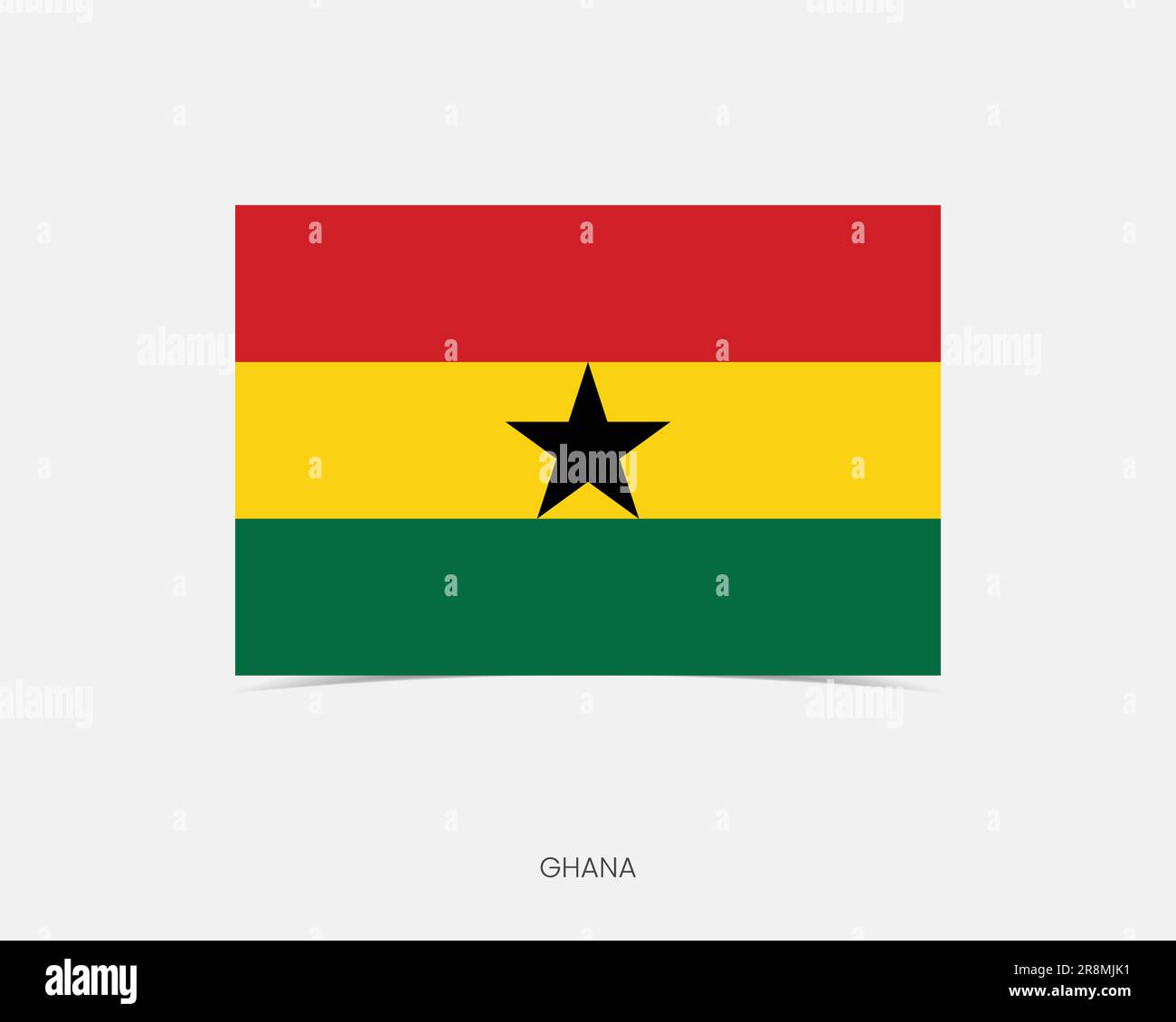 Ghana Rectangle flag icon with shadow Stock Vector Image & Art - Alamy