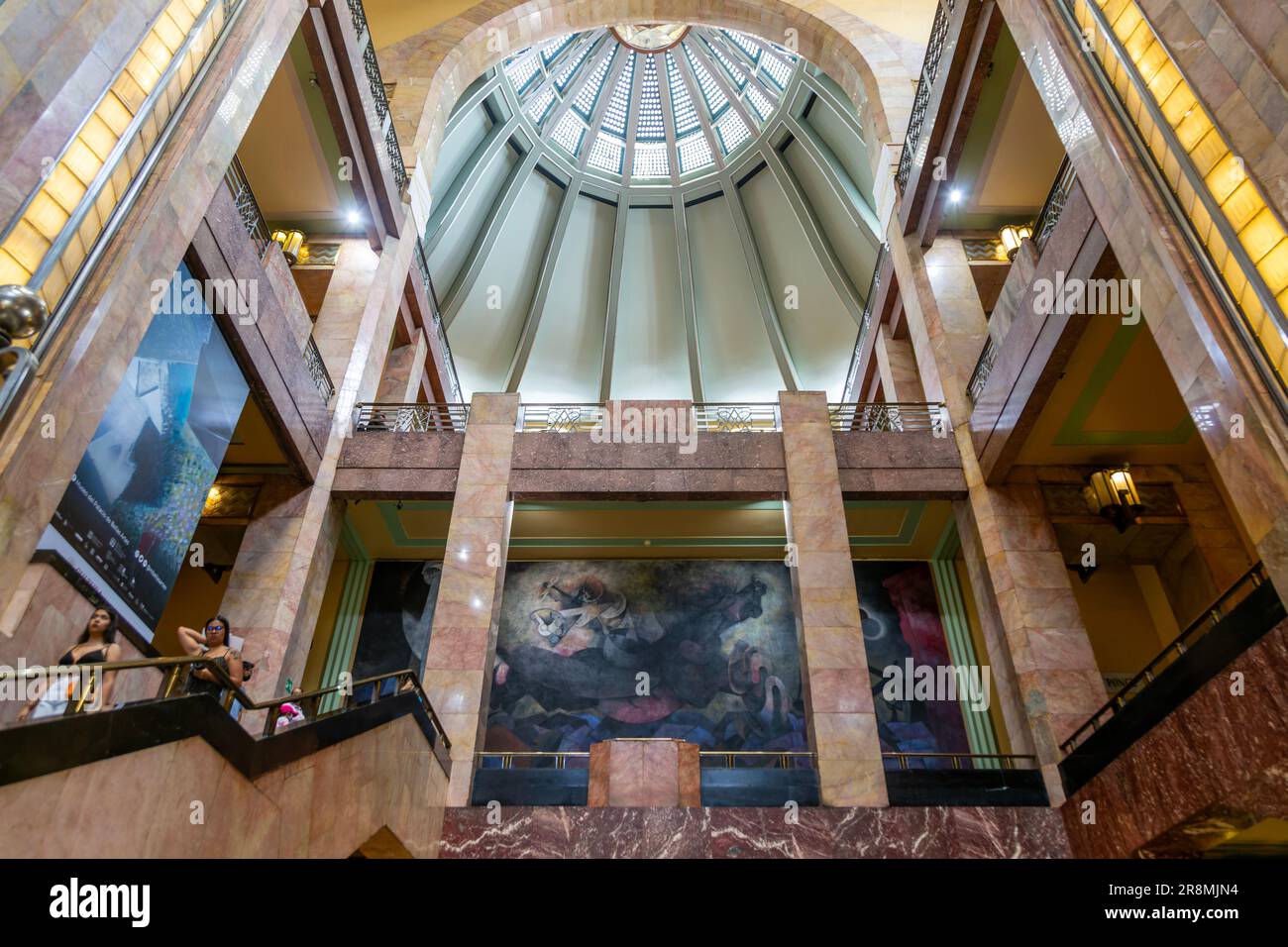 Art Nouveau architecture interior of Palacio de Bellas Artes, Palace of ...