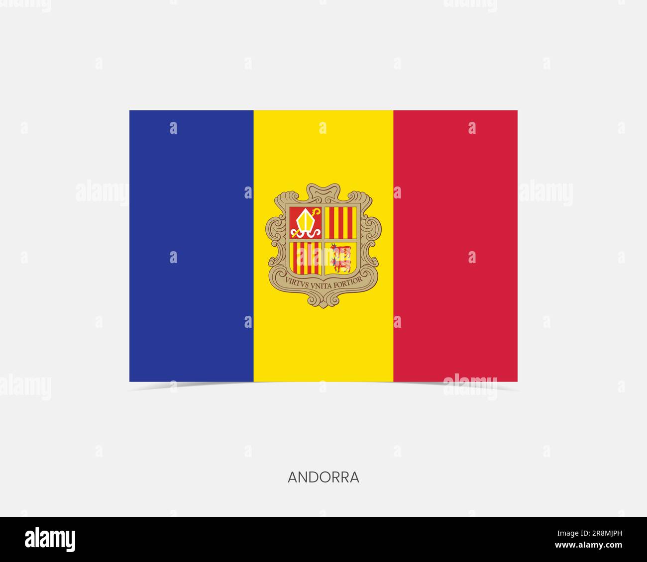 Andorra Rectangle flag icon with shadow Stock Vector Image & Art - Alamy