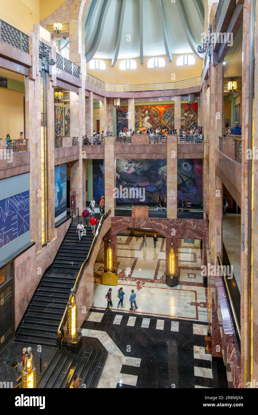 Art Nouveau architecture interior of Palacio de Bellas Artes, Palace of ...
