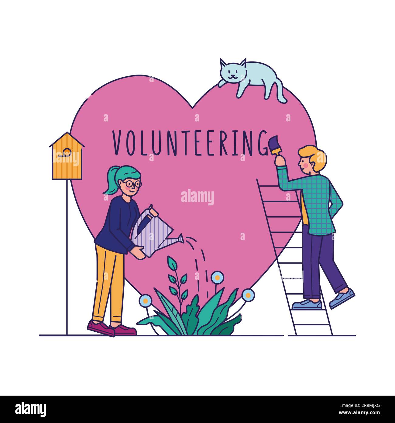 Voluntary charity persons vector illustration Stock Vector Image & Art ...