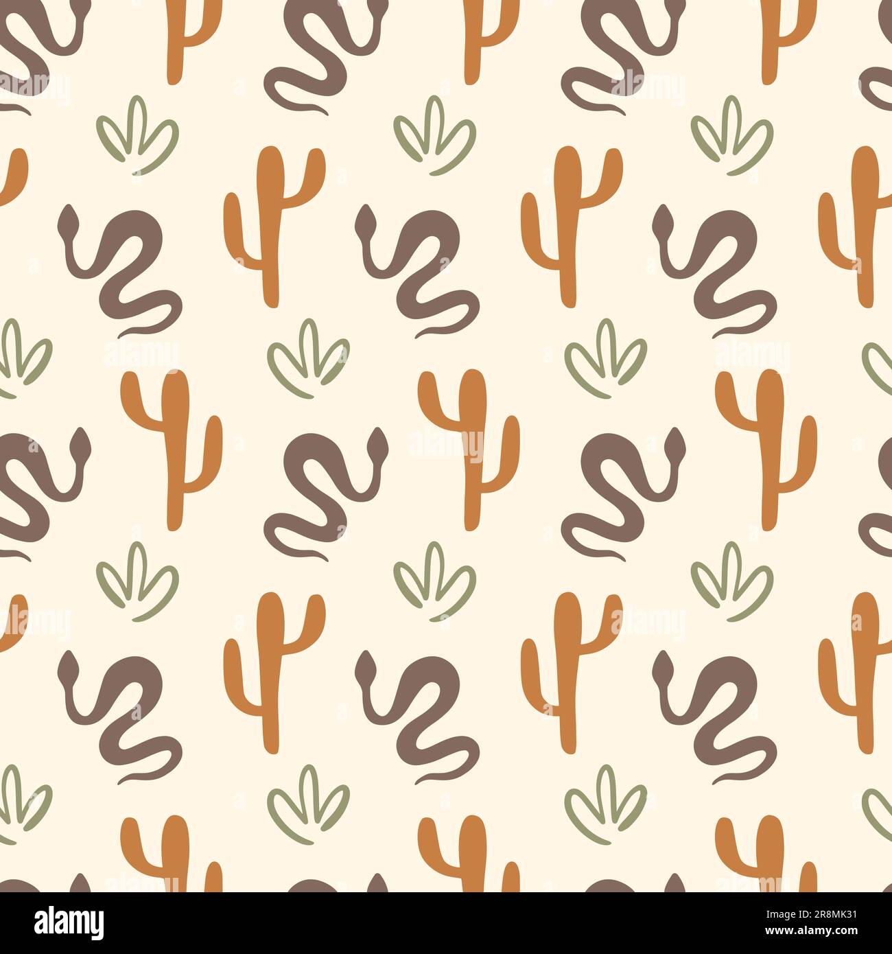 Western Seamless Pattern. Cacti Wild West Print Stock Vector Image ...