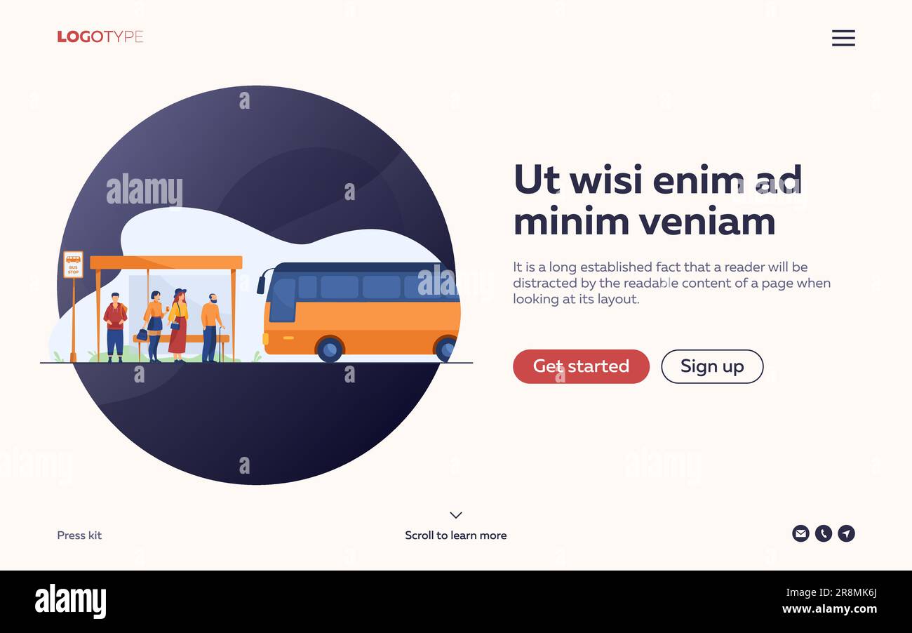 Bus station passengers waiting bus Stock Vector Images - Alamy