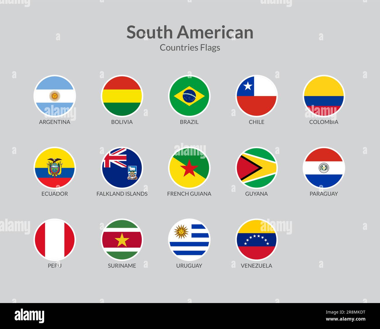South American countries flag icons collection Stock Vector Image & Art ...