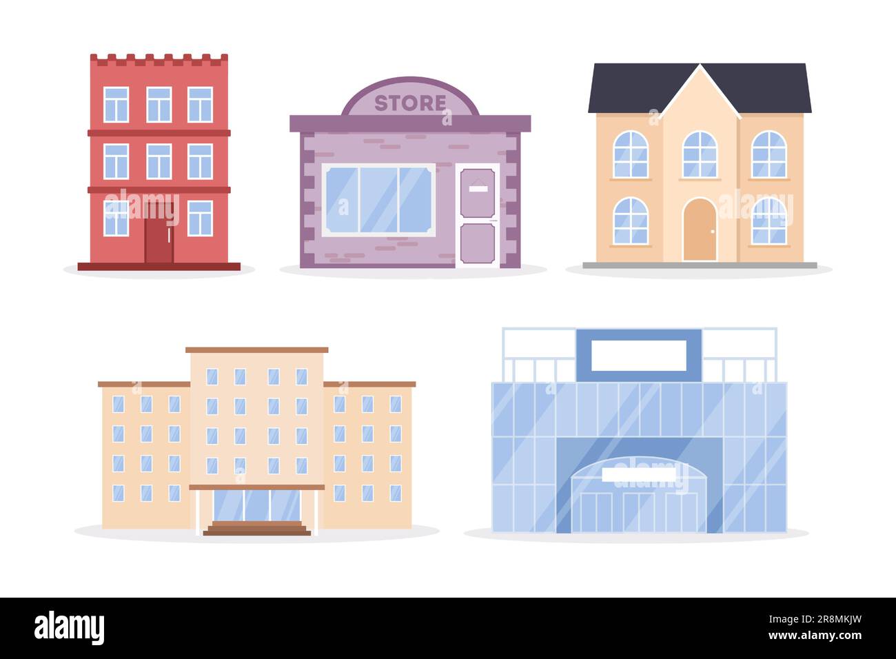 Downtown suburb flat city Stock Vector Images - Alamy