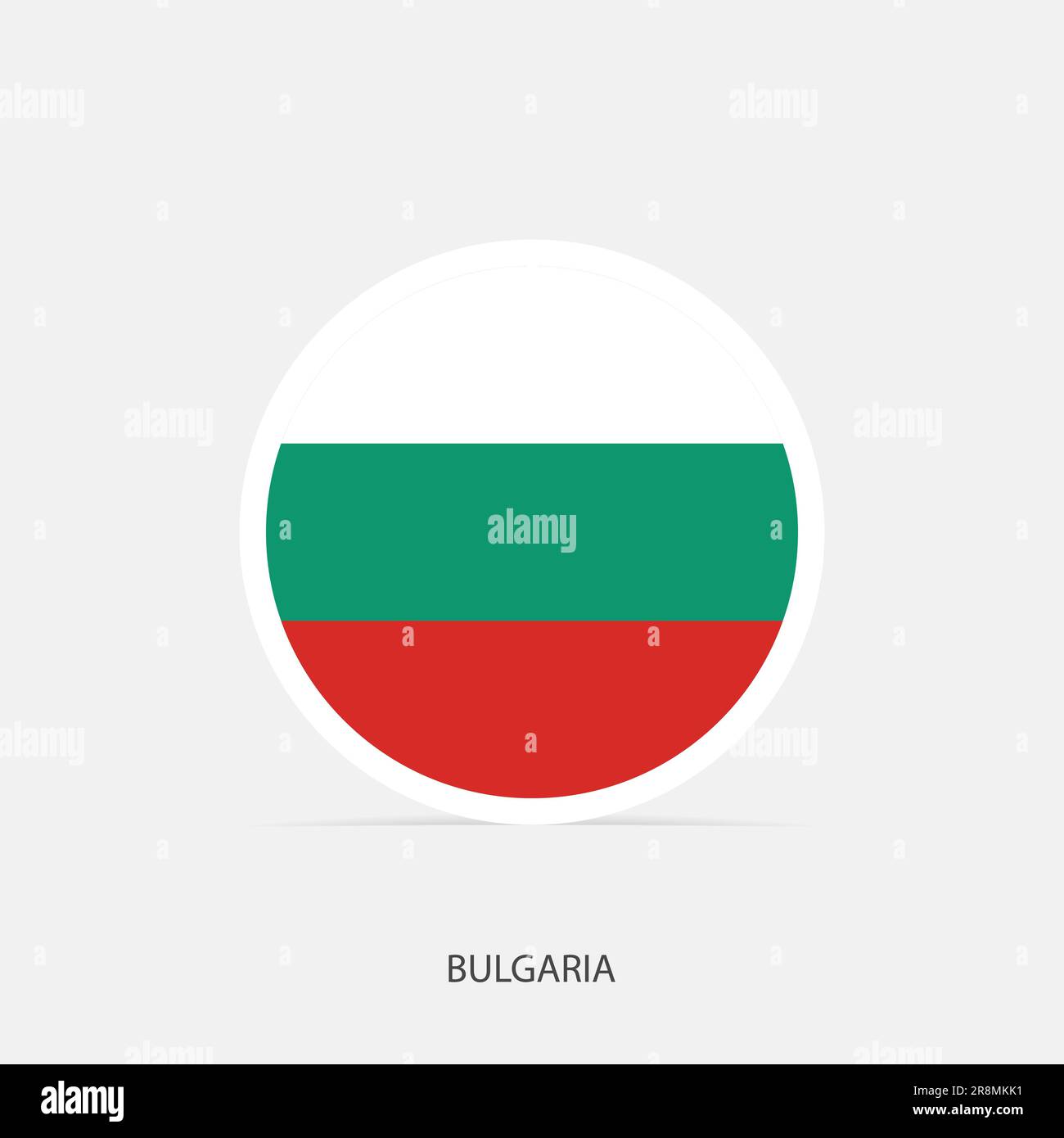 Bulgaria round flag icon with shadow Stock Vector Image & Art - Alamy