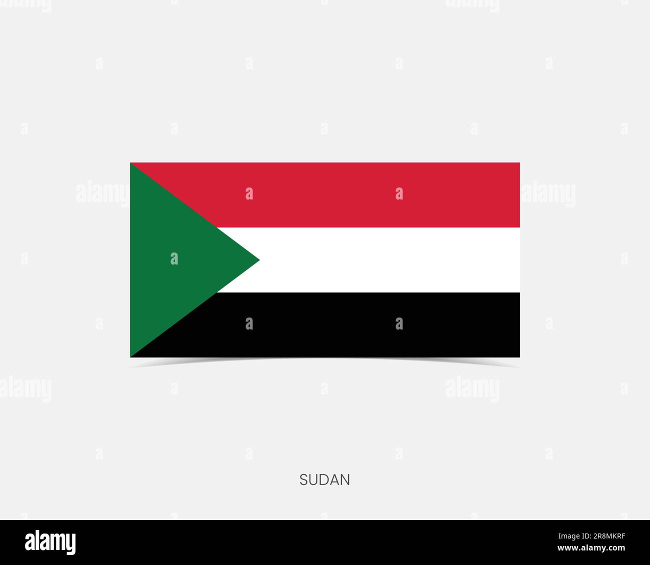 Sudan Rectangle flag icon with shadow Stock Vector Image & Art - Alamy