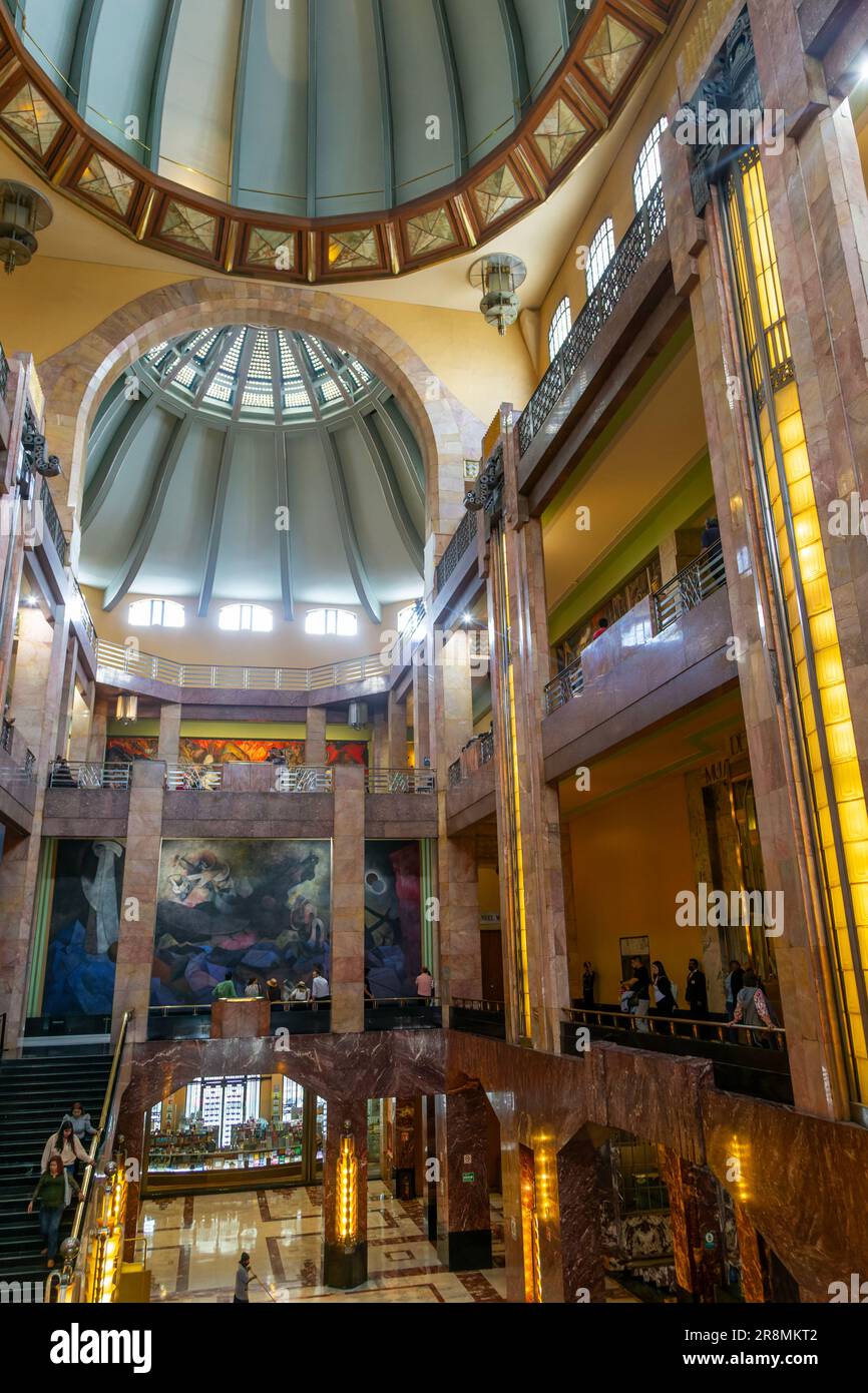 Art Nouveau architecture interior of Palacio de Bellas Artes, Palace of ...