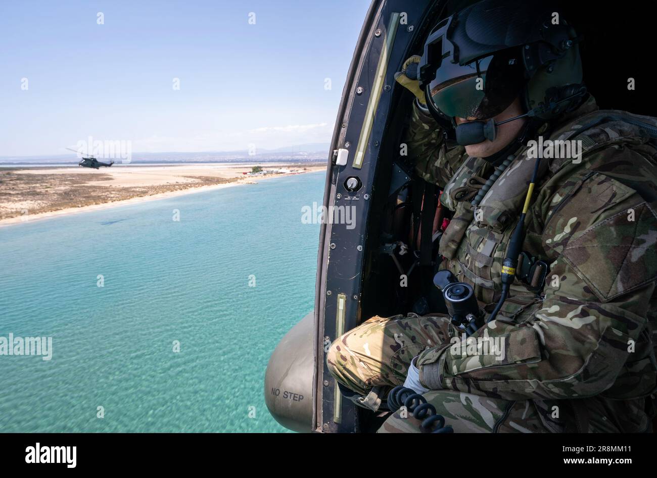 Sergeant Ethan Pearce from Essex on board a Puma helicopter from 84 ...