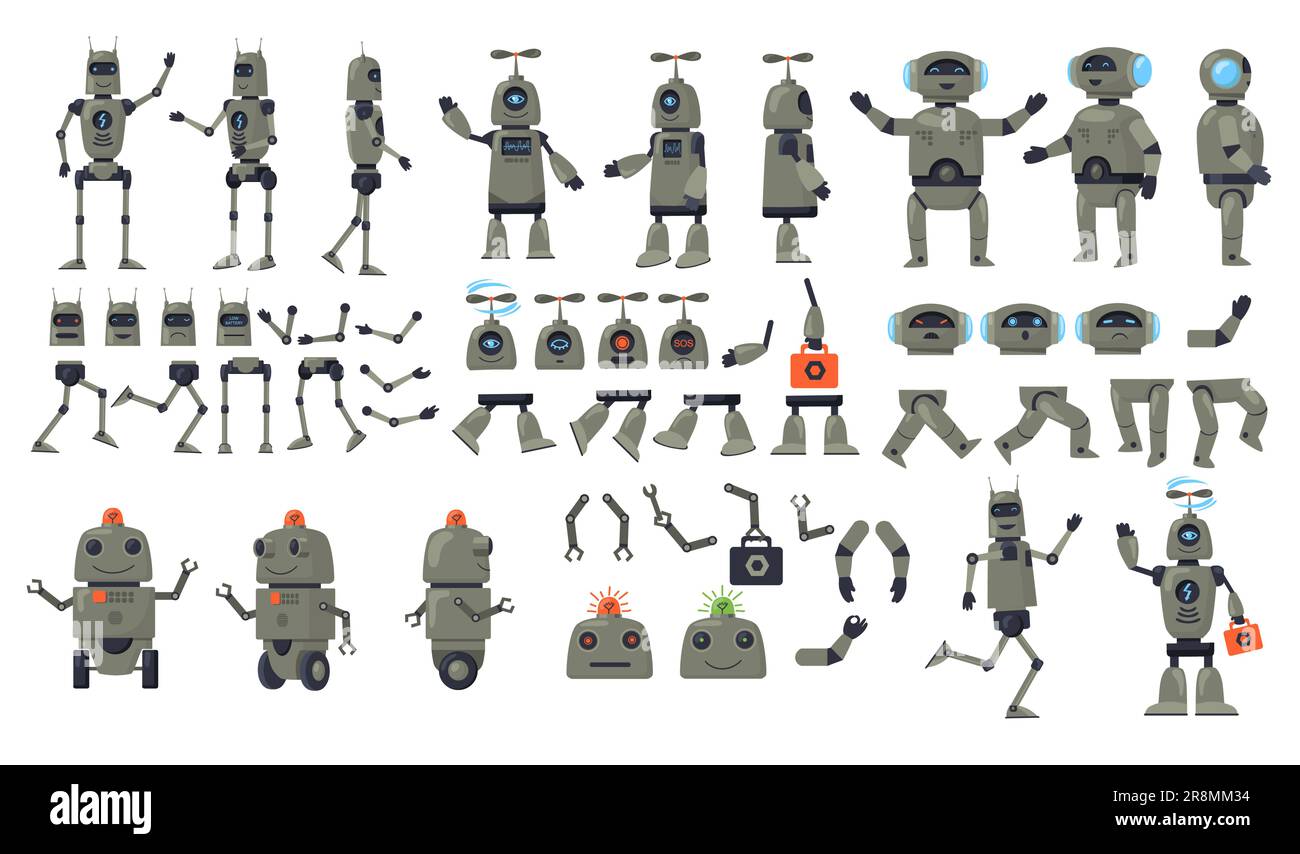 Robot cartoon characters set Stock Vector Image & Art - Alamy