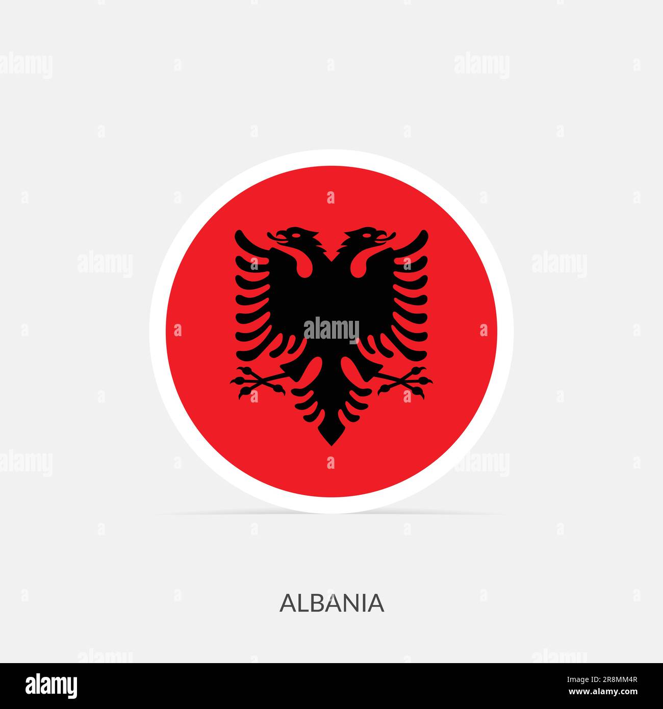 Albania round flag icon with shadow Stock Vector Image & Art - Alamy