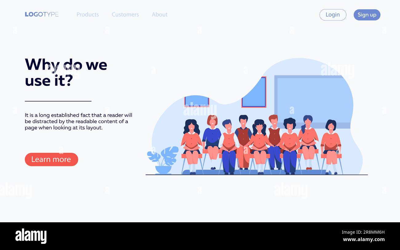 School students posing for class portrait in classroom Stock Vector ...