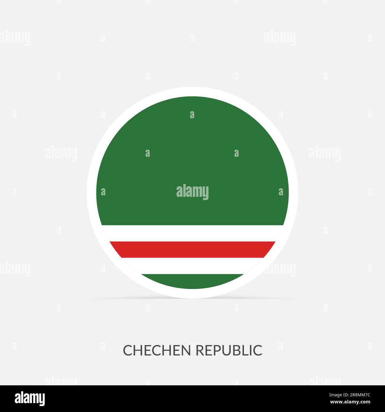Chechen Republic round flag icon with shadow Stock Vector Image & Art ...