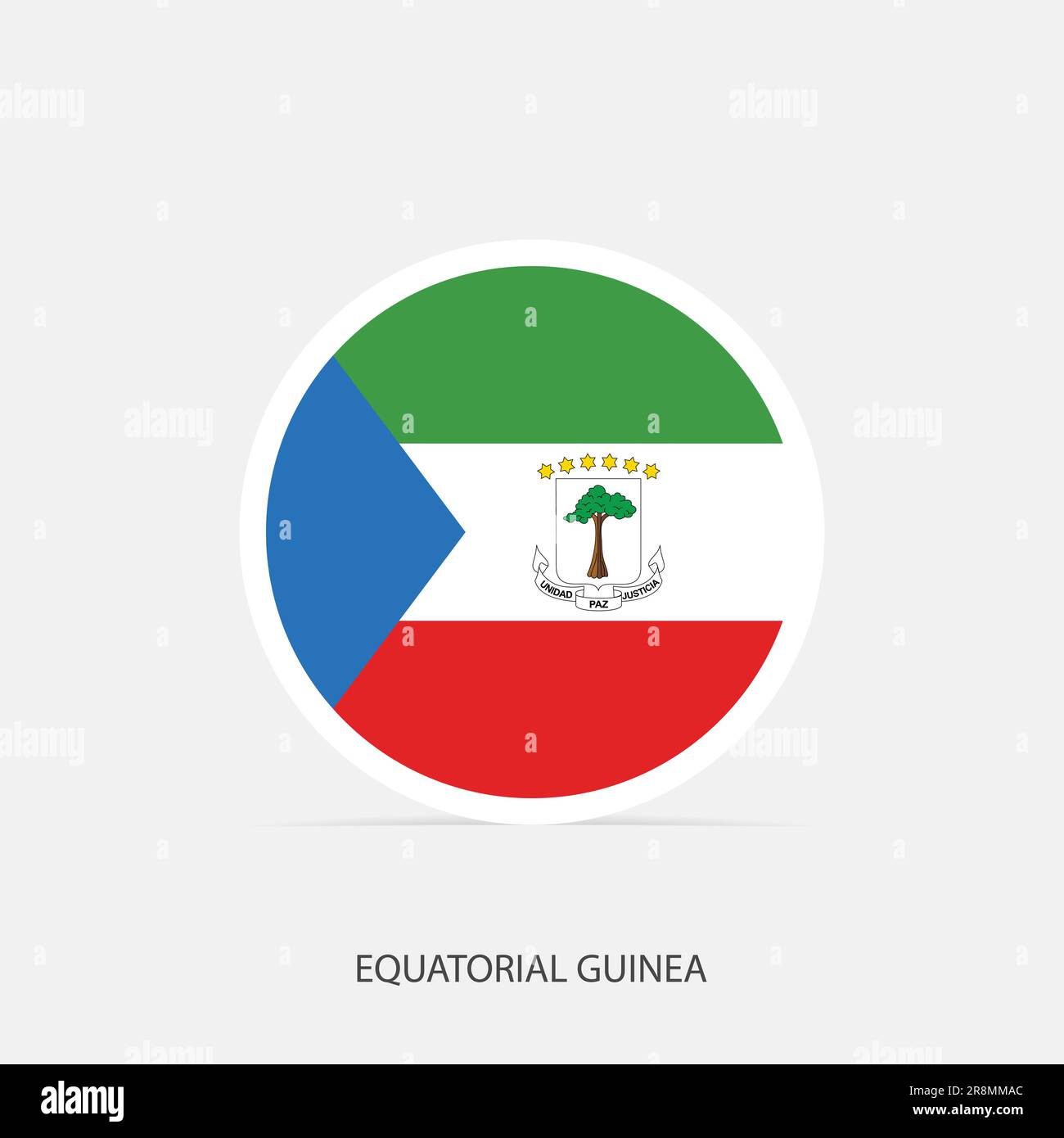 Equatorial Guinea round flag icon with shadow Stock Vector Image & Art - Alamy