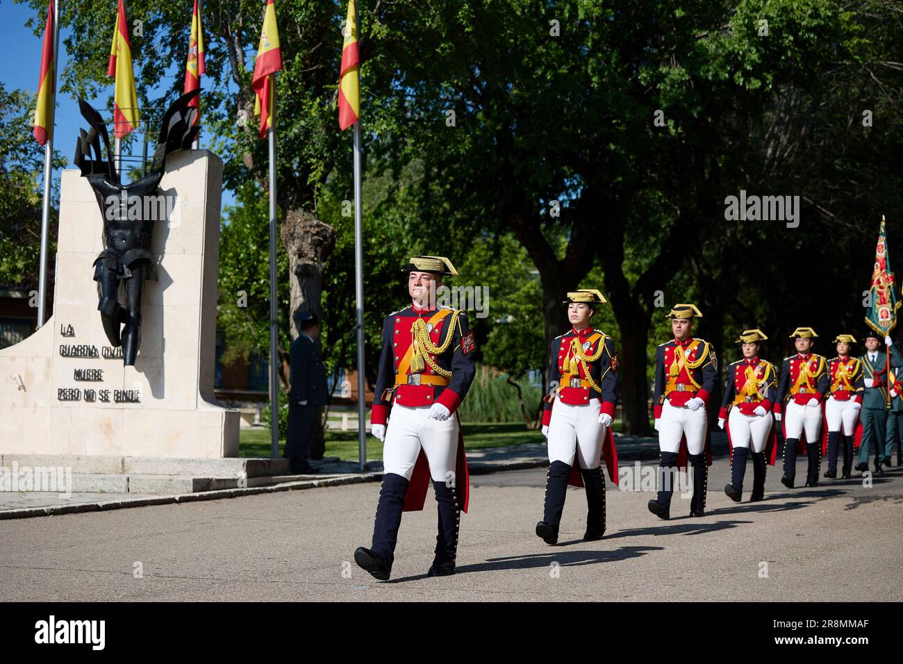 Civil guardsmen in full dress uniform parade on the day of the ...