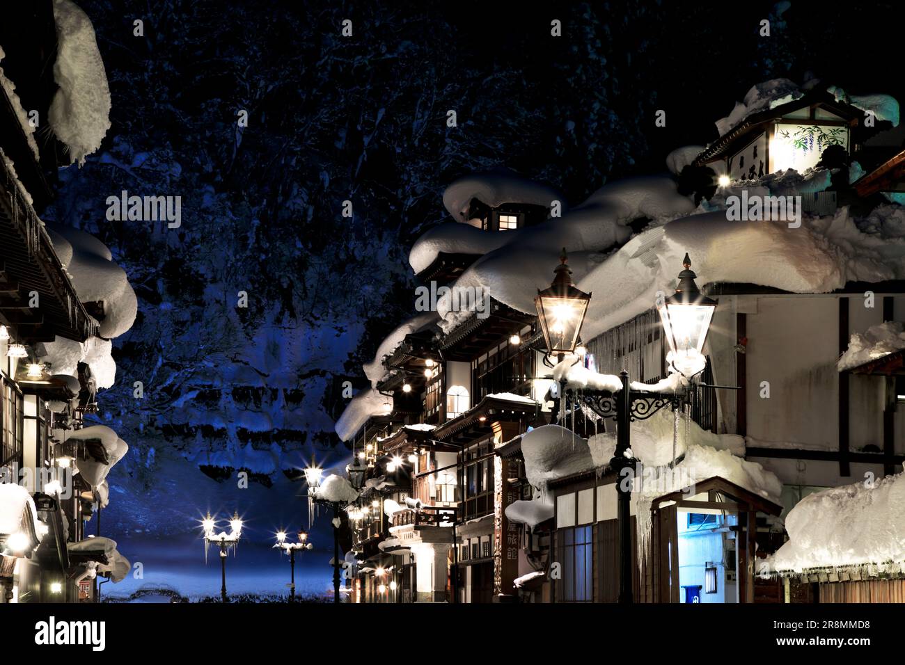 Night view of Ginzan Onsen Stock Photo - Alamy