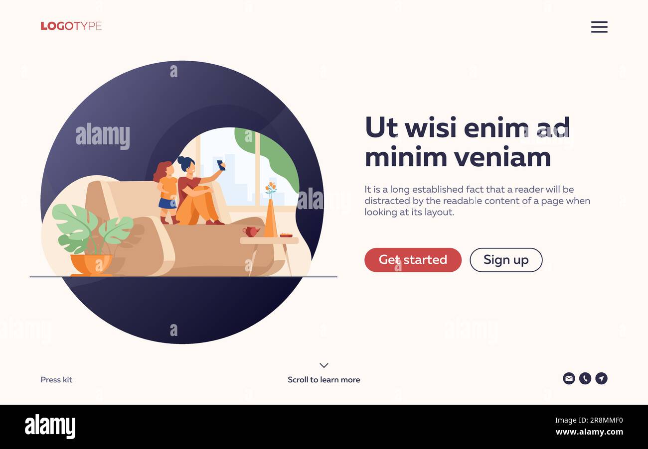 Daughter video call Stock Vector Images - Alamy