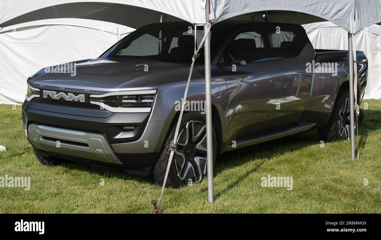 GROSSE POINTE SHORES, MI/USA - JUNE 18, 2023: A Ram 1500 Revolution EV ...