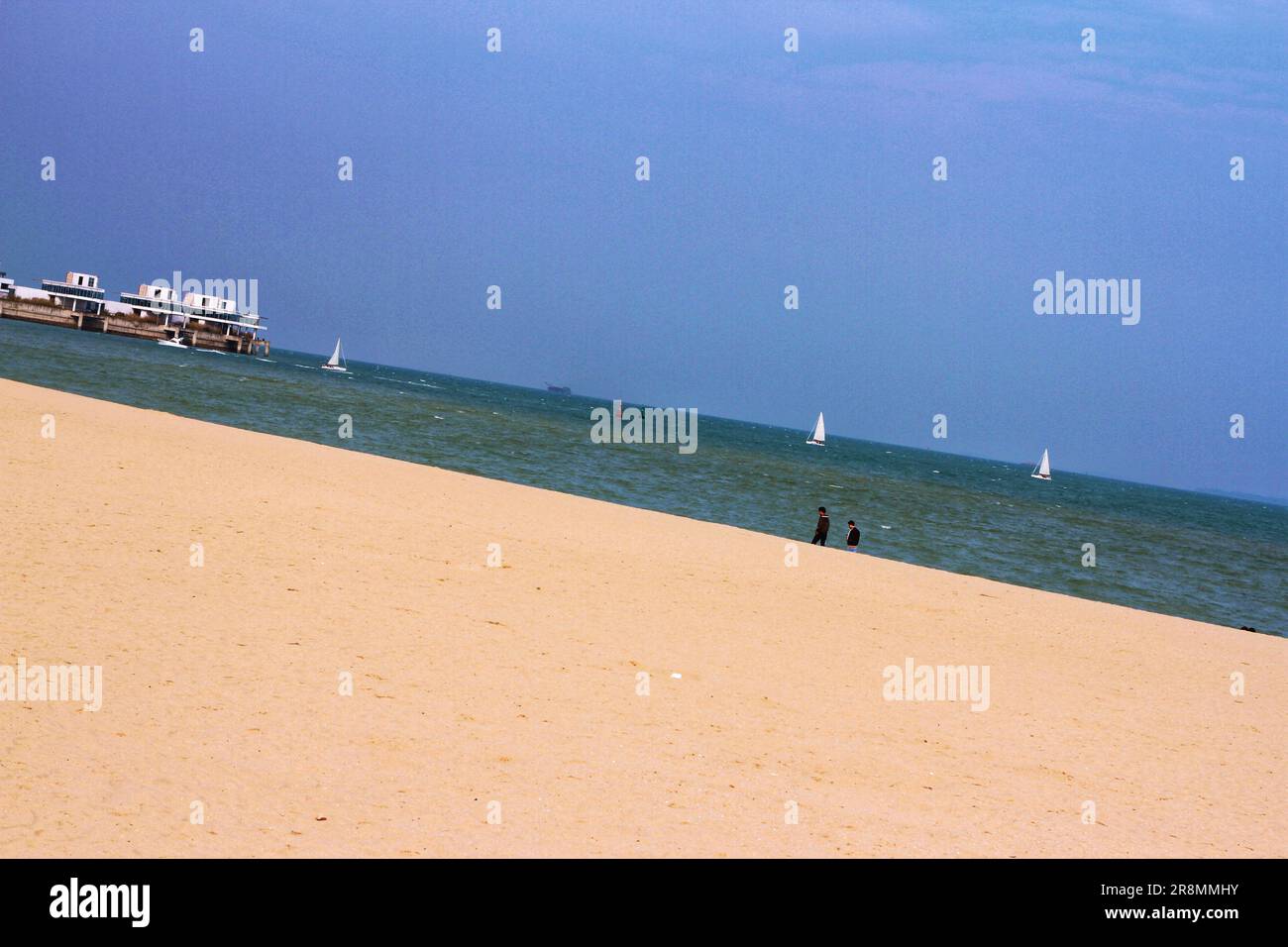 Immerse yourself in the beauty of a picturesque beach as the golden ...