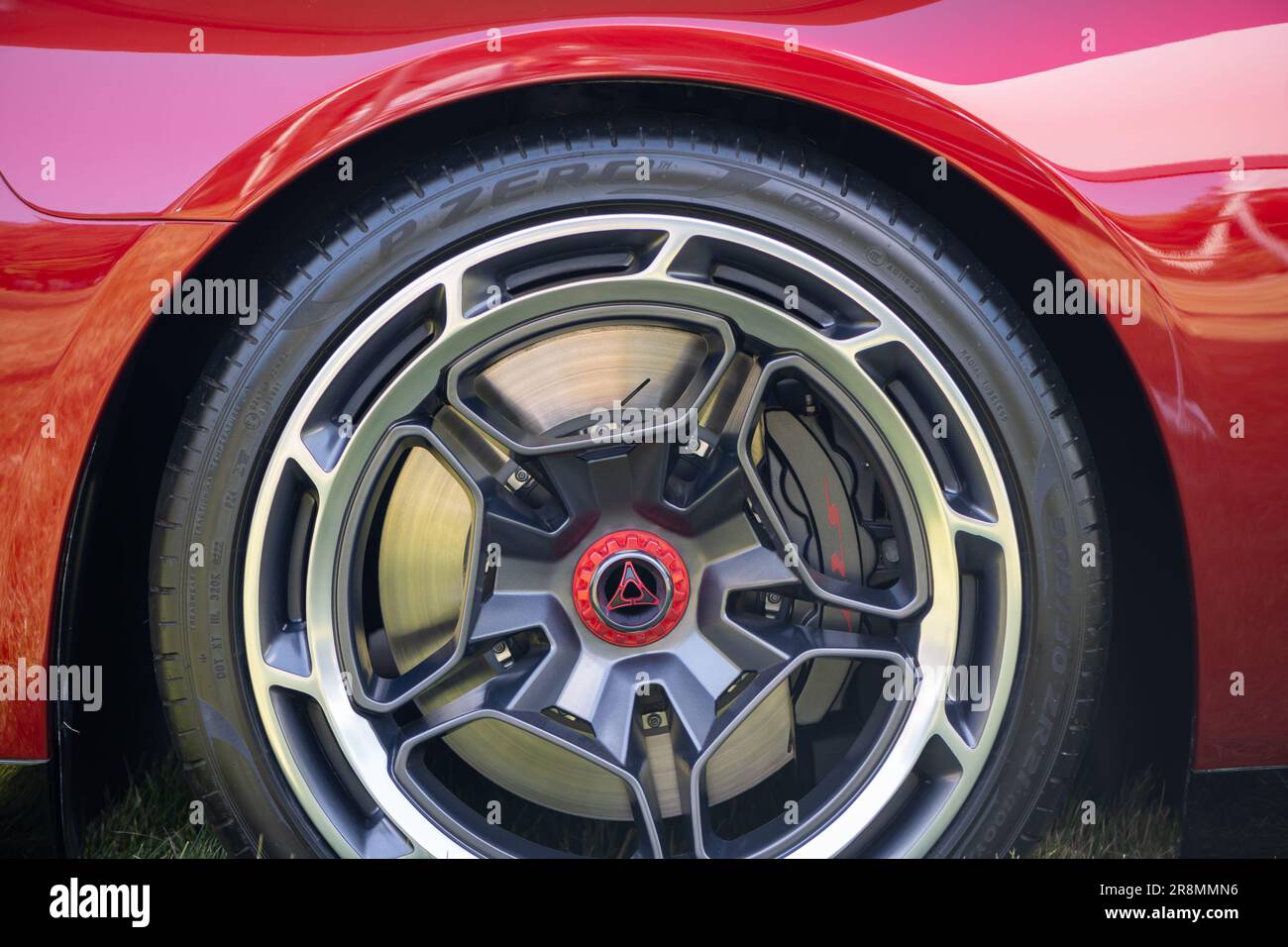 GROSSE POINTE SHORES, MI/USA - JUNE 18, 2023: Close-up of a 2024 Dodge ...
