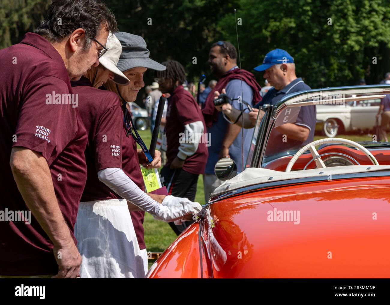 GROSSE POINTE SHORES, MI/USA - JUNE 18, 2023: Judges using white gloves ...