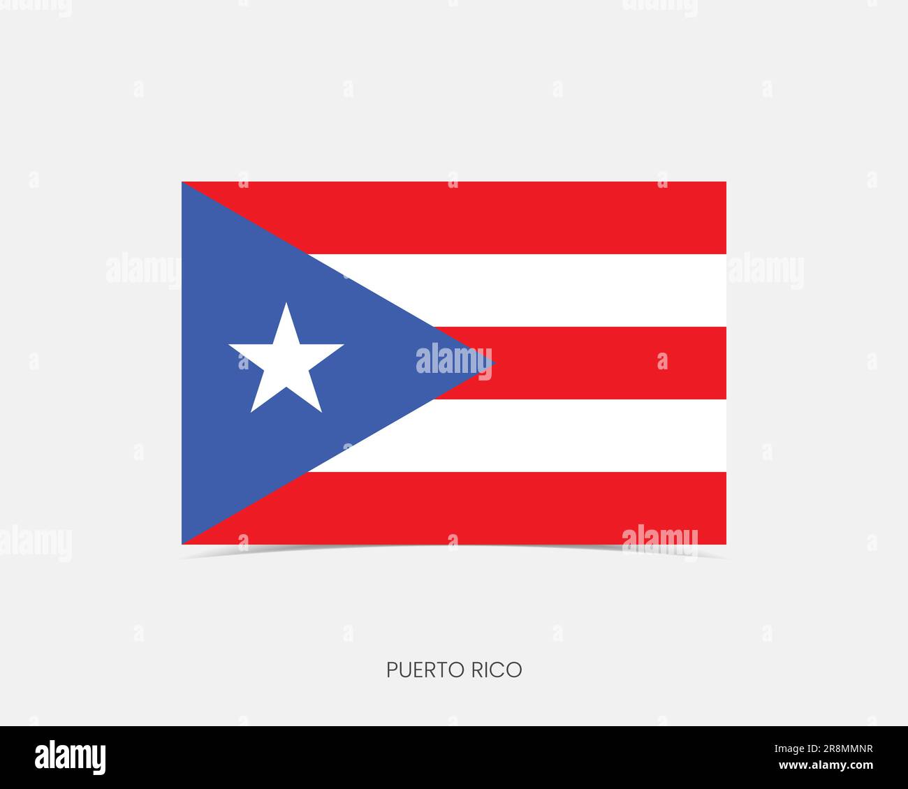 Puerto Rico Rectangle flag icon with shadow Stock Vector Image & Art ...
