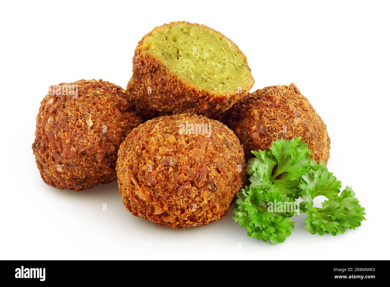 falafel ball isolated on a white background with full depth of field ...