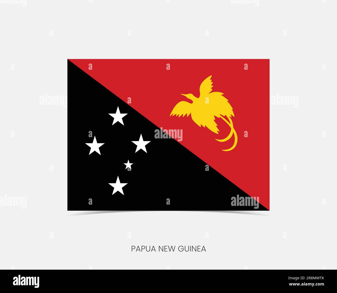 Papua New Guinea Rectangle flag icon with shadow Stock Vector Image ...